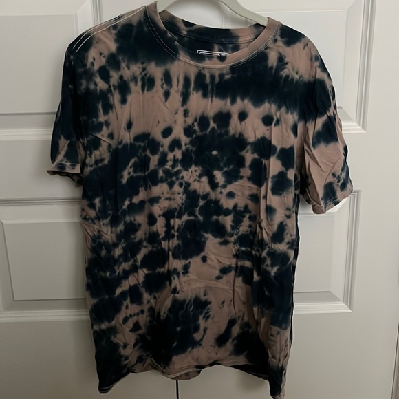 Tops | Acid Tye Dye Blue And Grey Oversized Tee | Poshmark